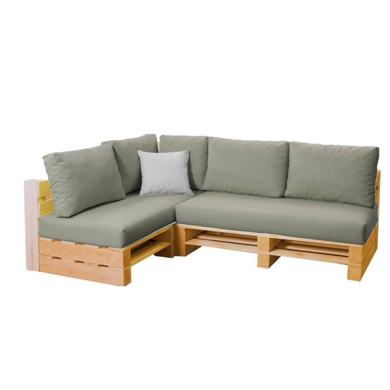 Canapé d'angle en palette 4 places | Tissu déperlant