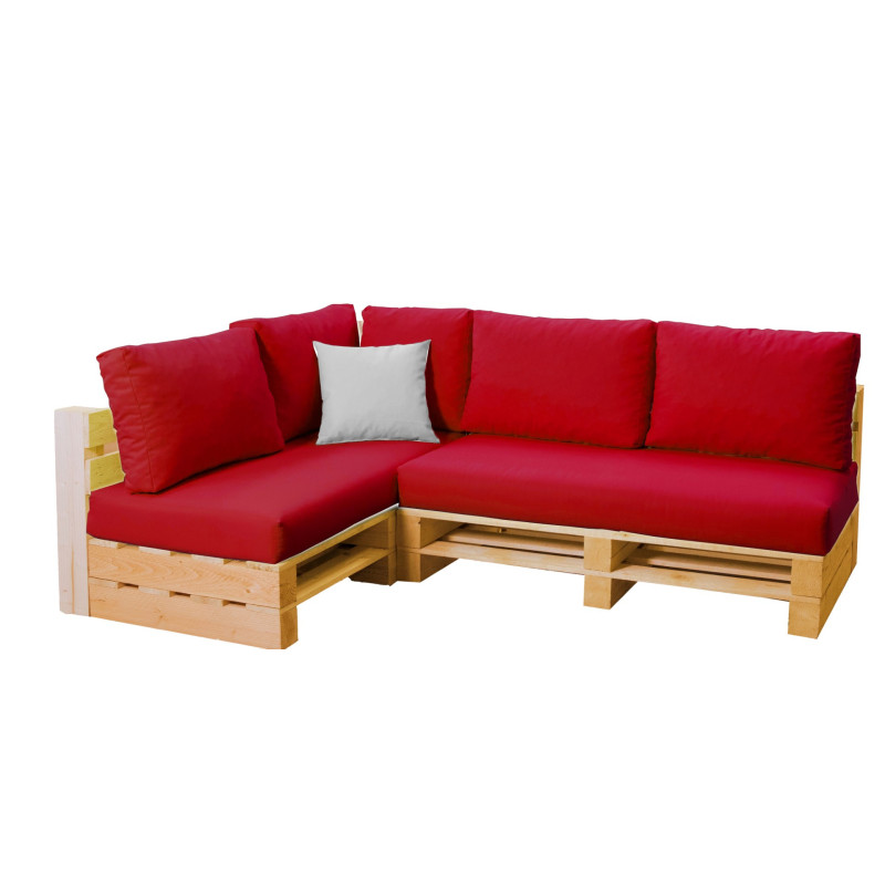 Canapé d'angle en palette 4 places | Tissu déperlant