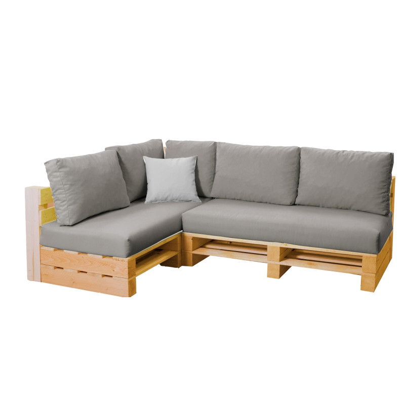 Canapé d'angle en palette 4 places | Tissu déperlant